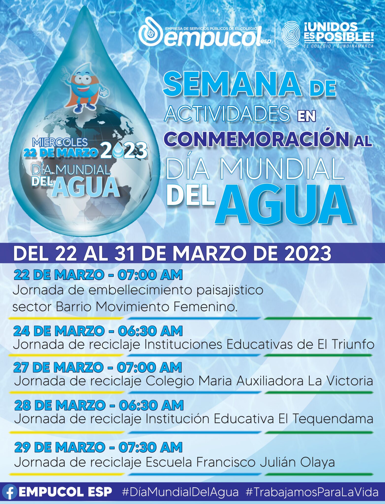 ACTIVIDADES DÍA MUNDIAL DEL AGUA - Empucol E.S.P